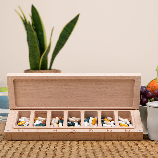 Tablettenbox Holz - 7 Tage - handgefertigt | for you